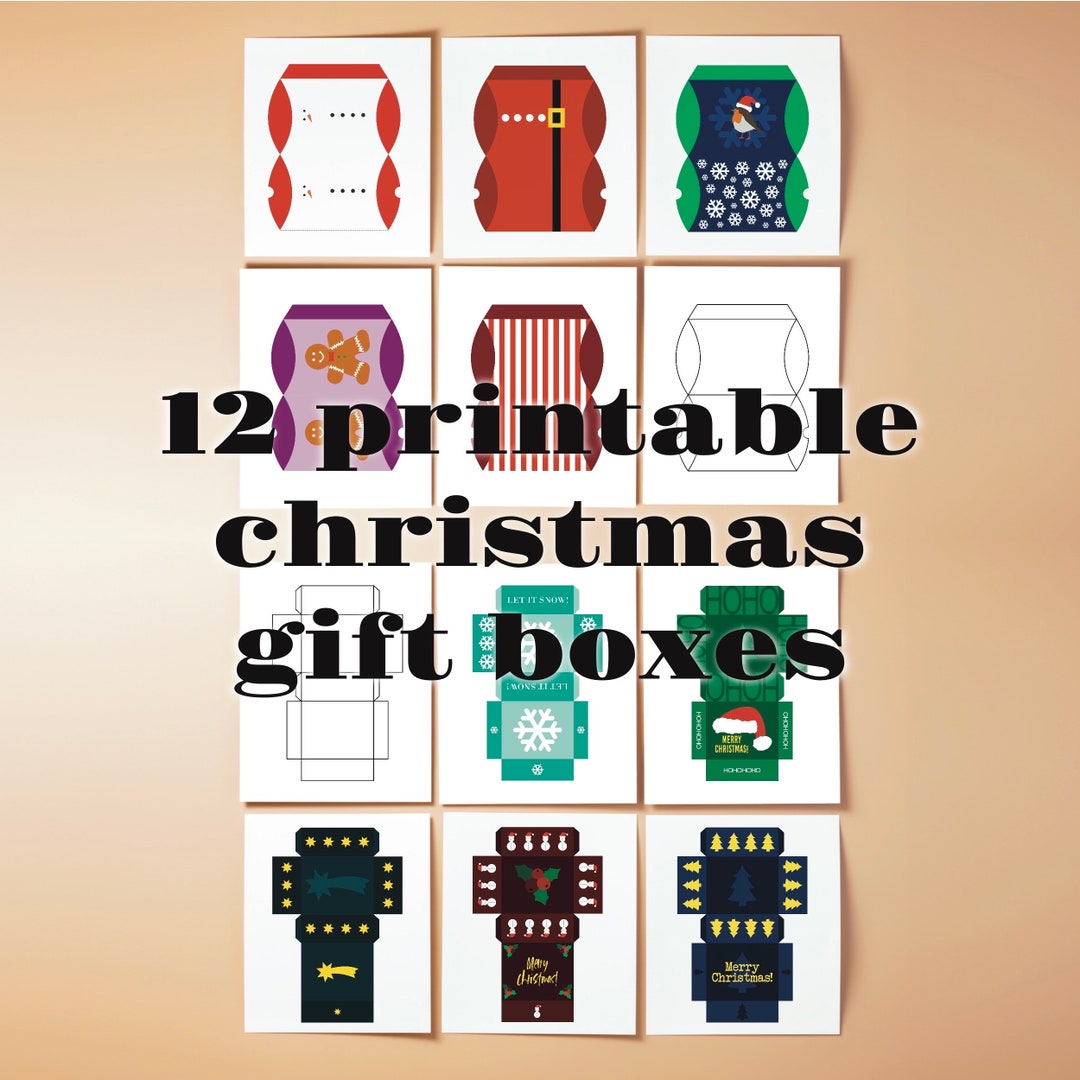 12 Printable Christmas Themed Gift Boxes Gift, Christmas, Christmas ...
