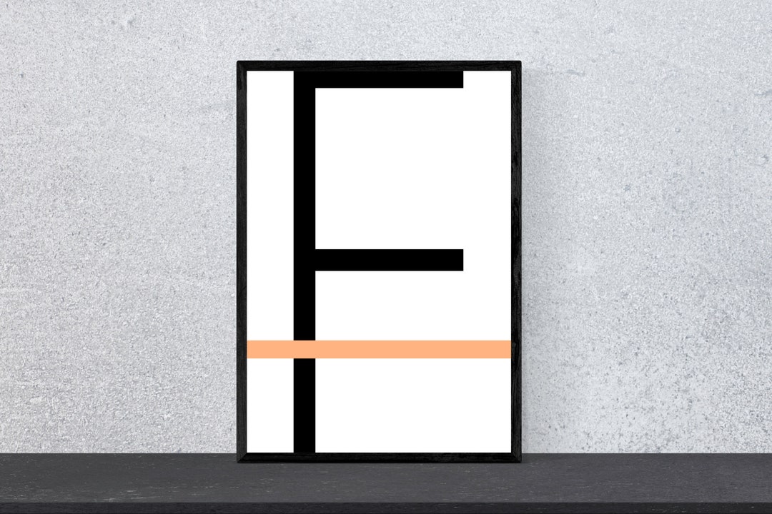 F Letter Poster DIN A4 Art Print Minimal Modern Wall - Etsy
