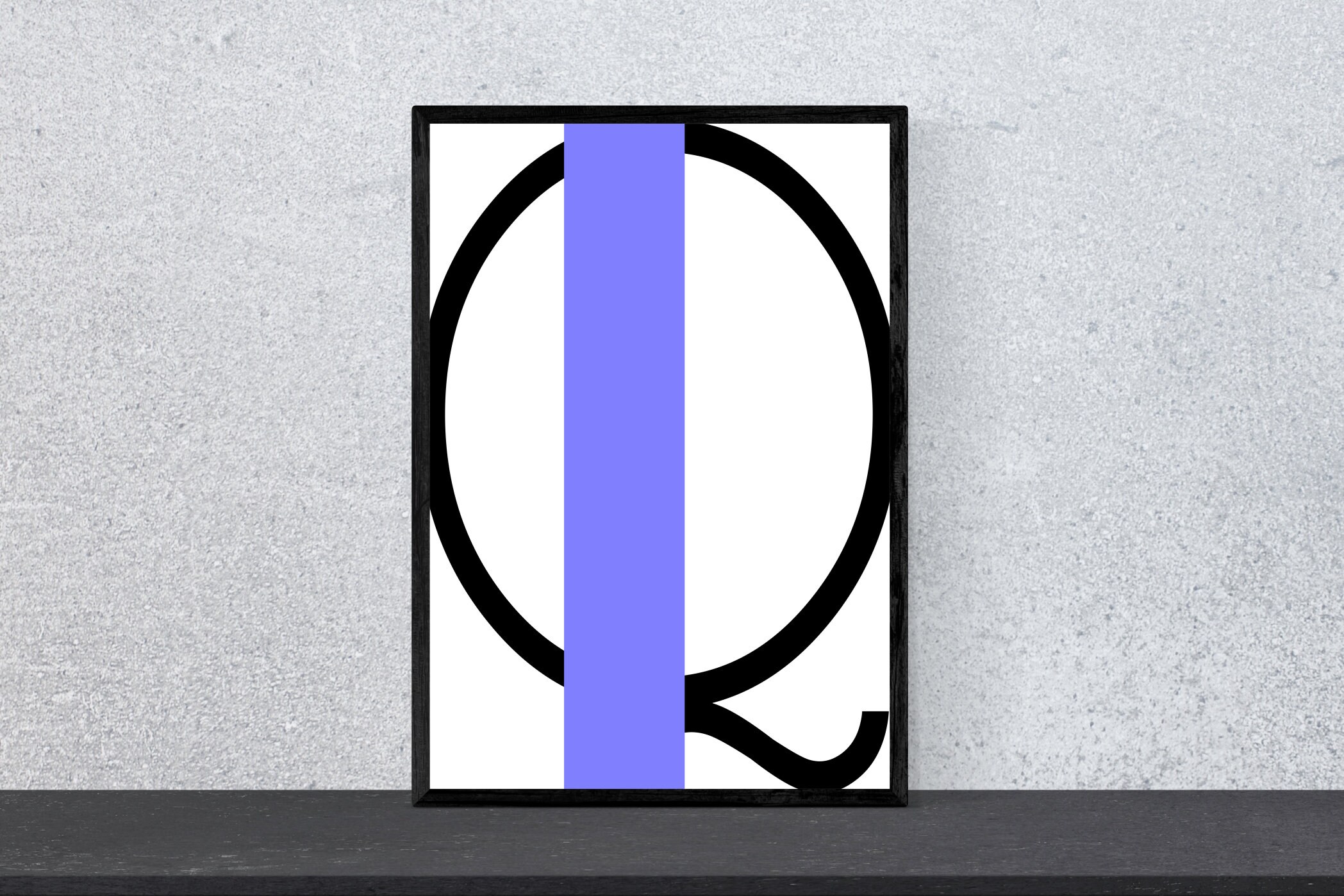Q Letter Poster DIN A4 Art Print Minimal Modern Wall - Etsy