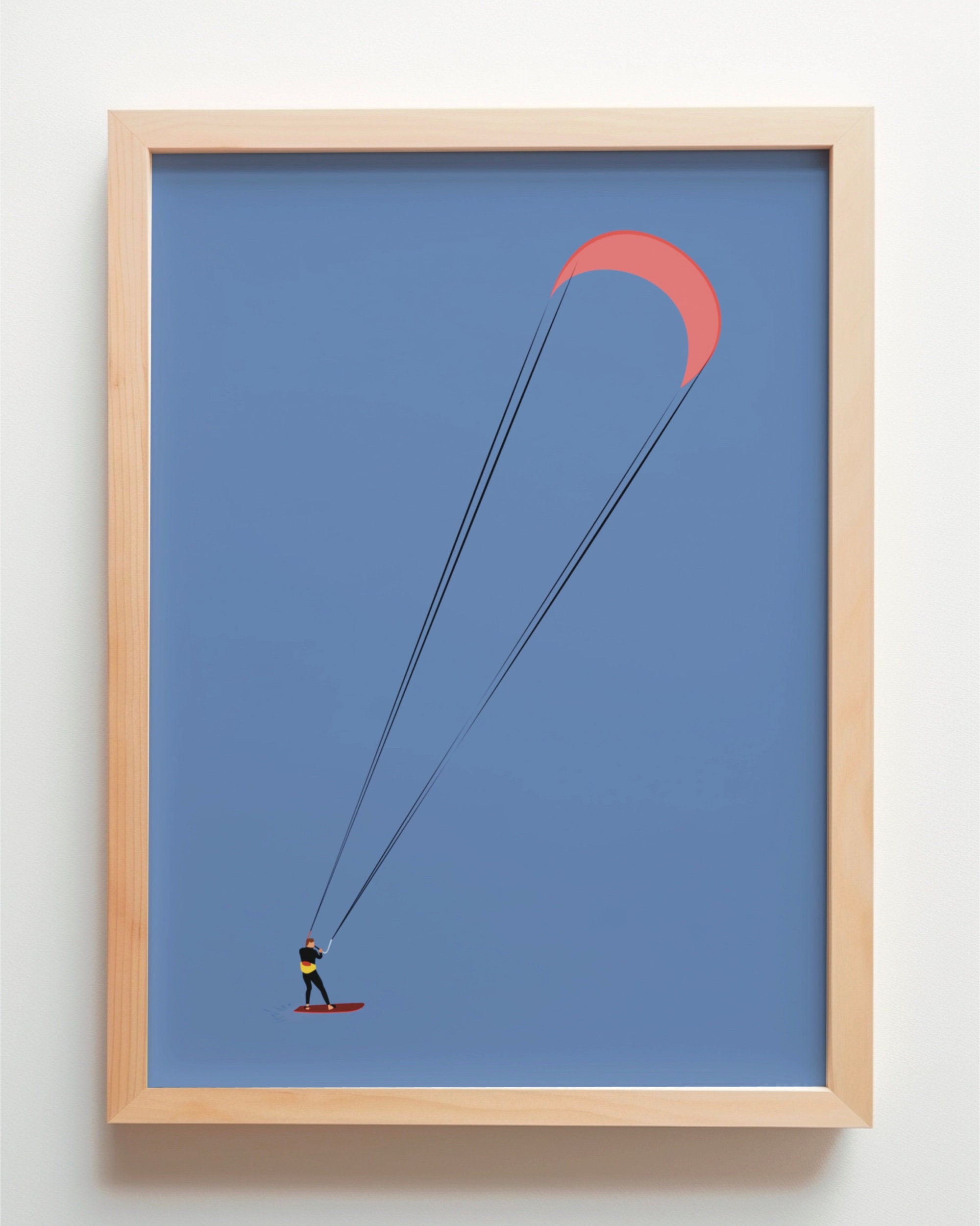 Kitesurfer / Kitesurfing Poster - Sports Poster - Art, Print, Picture ...