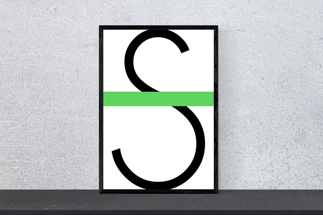 S Letter Poster DIN A4, Art, Print, Minimal, Modern, Wall Art, Child ...