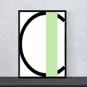 C Letter Poster DIN A4 Art Print Minimal Modern Wall - Etsy
