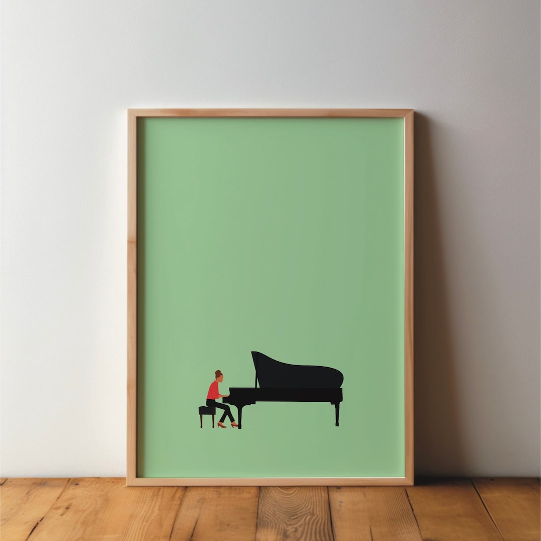 Grand Piano Player Poster - Music Lovers - Art, Print, Minimal, Modern ...