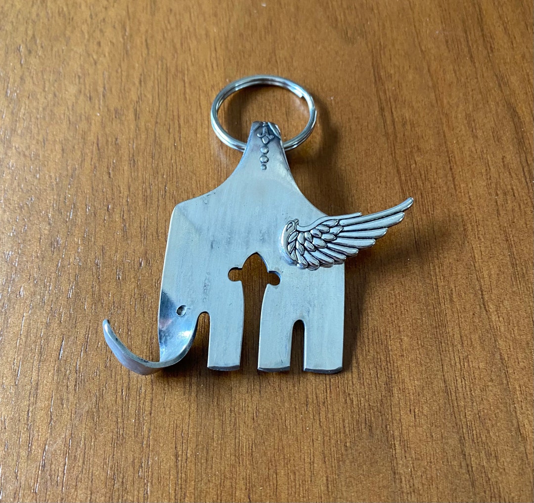 Big Elefork Antique Silverplate Fork Keychain - Etsy