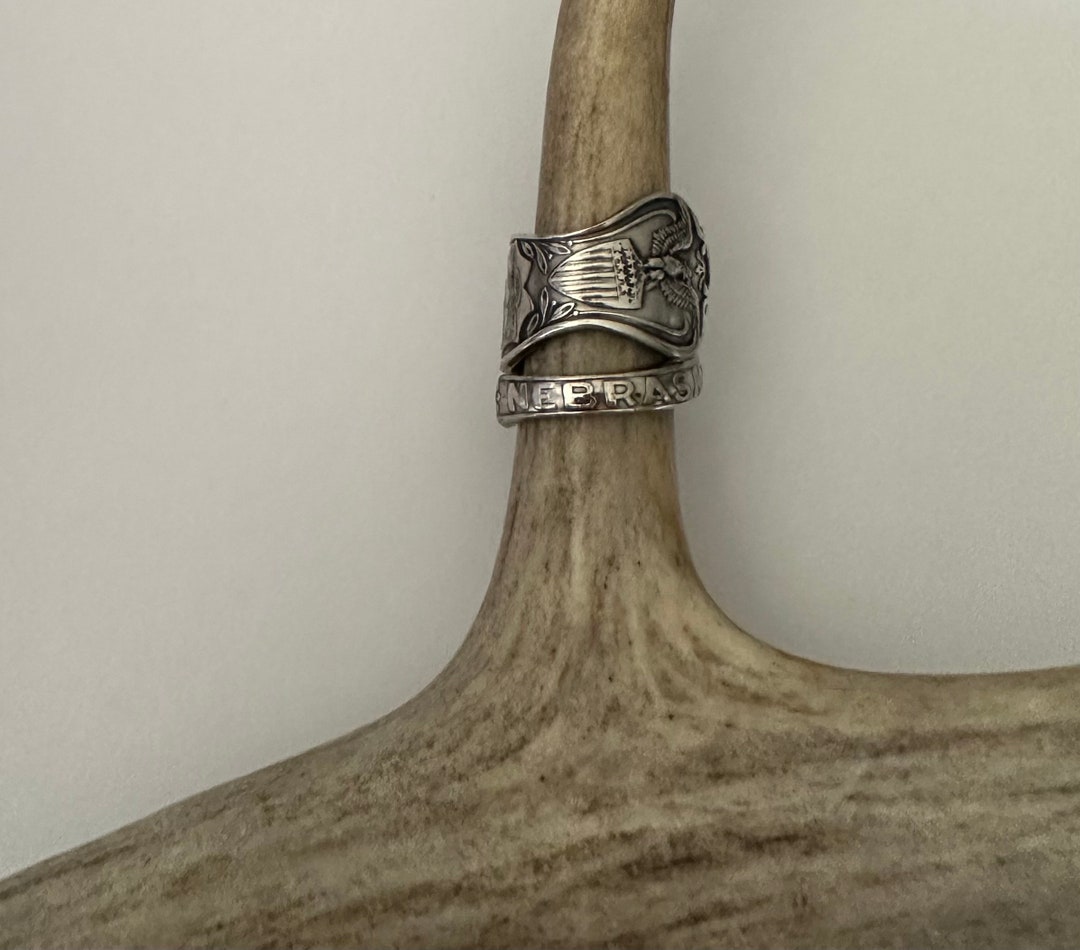 Nebraska State Wrap Around Spoon Ring - Etsy