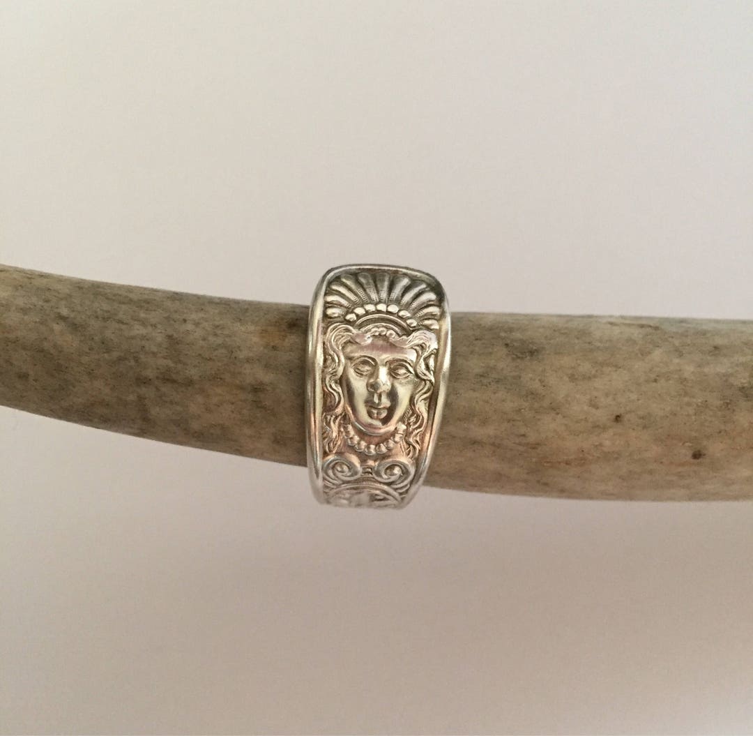 1886 Assyrian Goddess Head Spoon Ring - Etsy