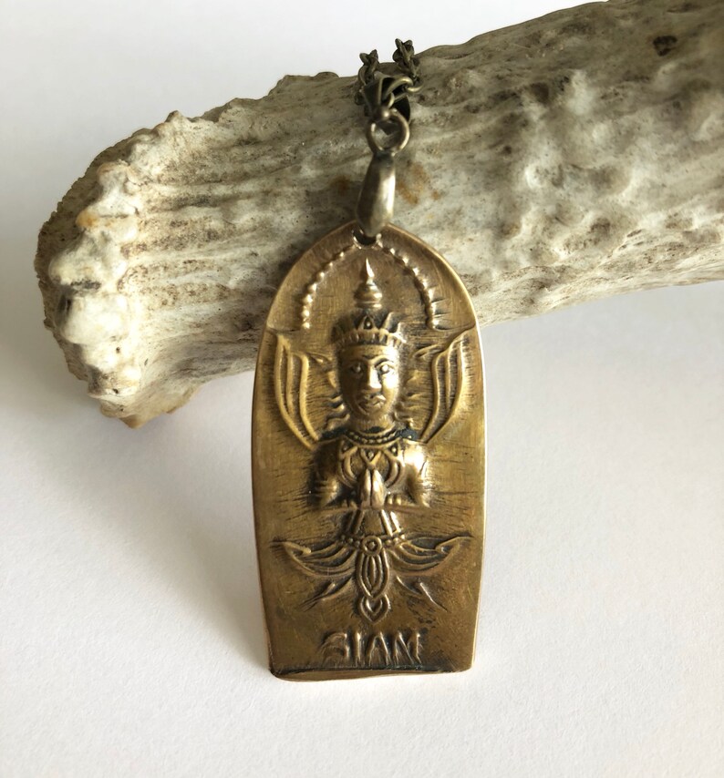 Vintage Brass Buddha Thailand Siam Pendant - Etsy