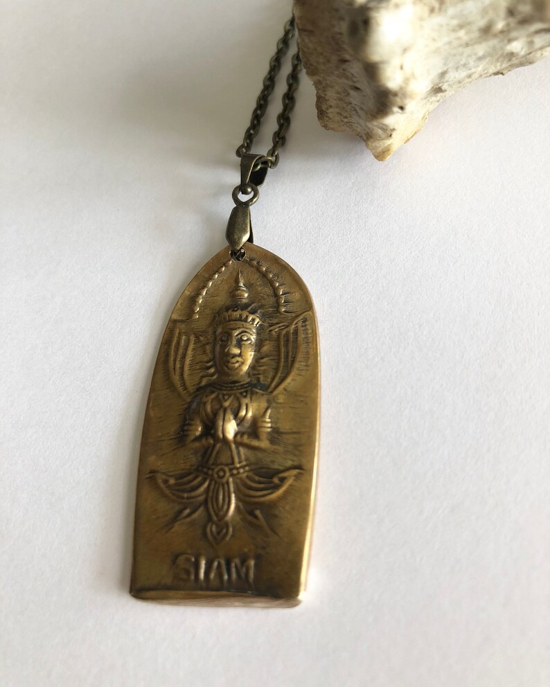 Vintage Brass Buddha Thailand Siam Pendant - Etsy