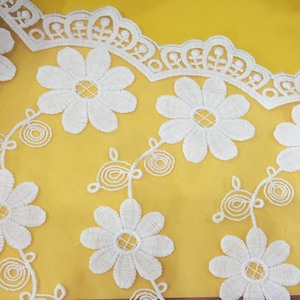 5 Yard 30cm 11.81" Wide Ivory Mesh Embroidery Lace Trim Ribbon ...