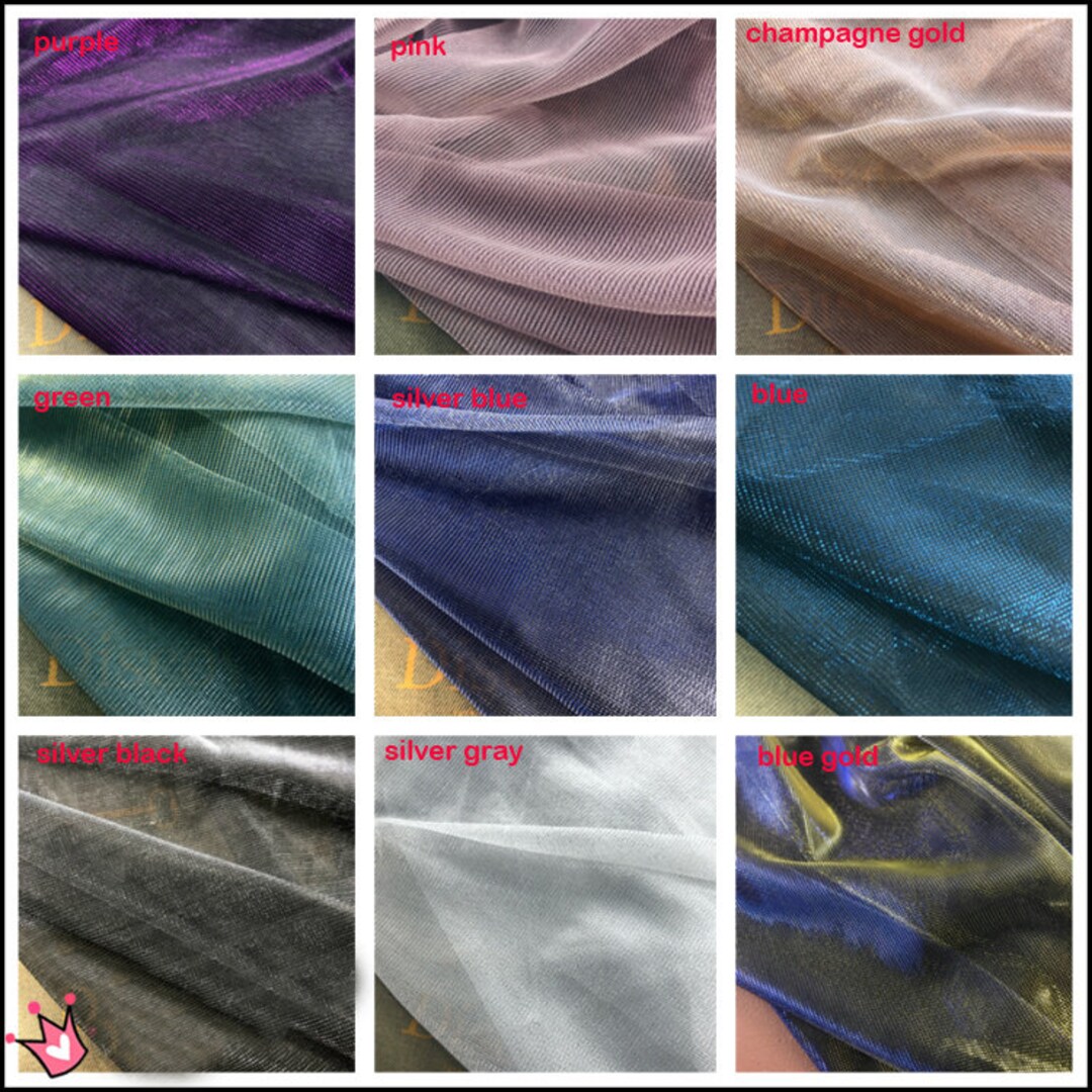 3 Meters 150cm 59" Width Shiny Mesh Tulle Fabric Evening Dress Clothes ...