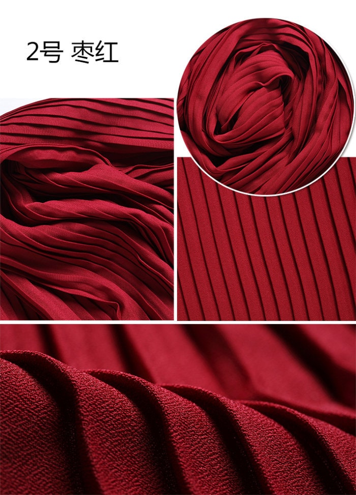 2 Meters 150cm 59" Width Crumple Accordion Pleated Chiffon Fabric Pearl ...