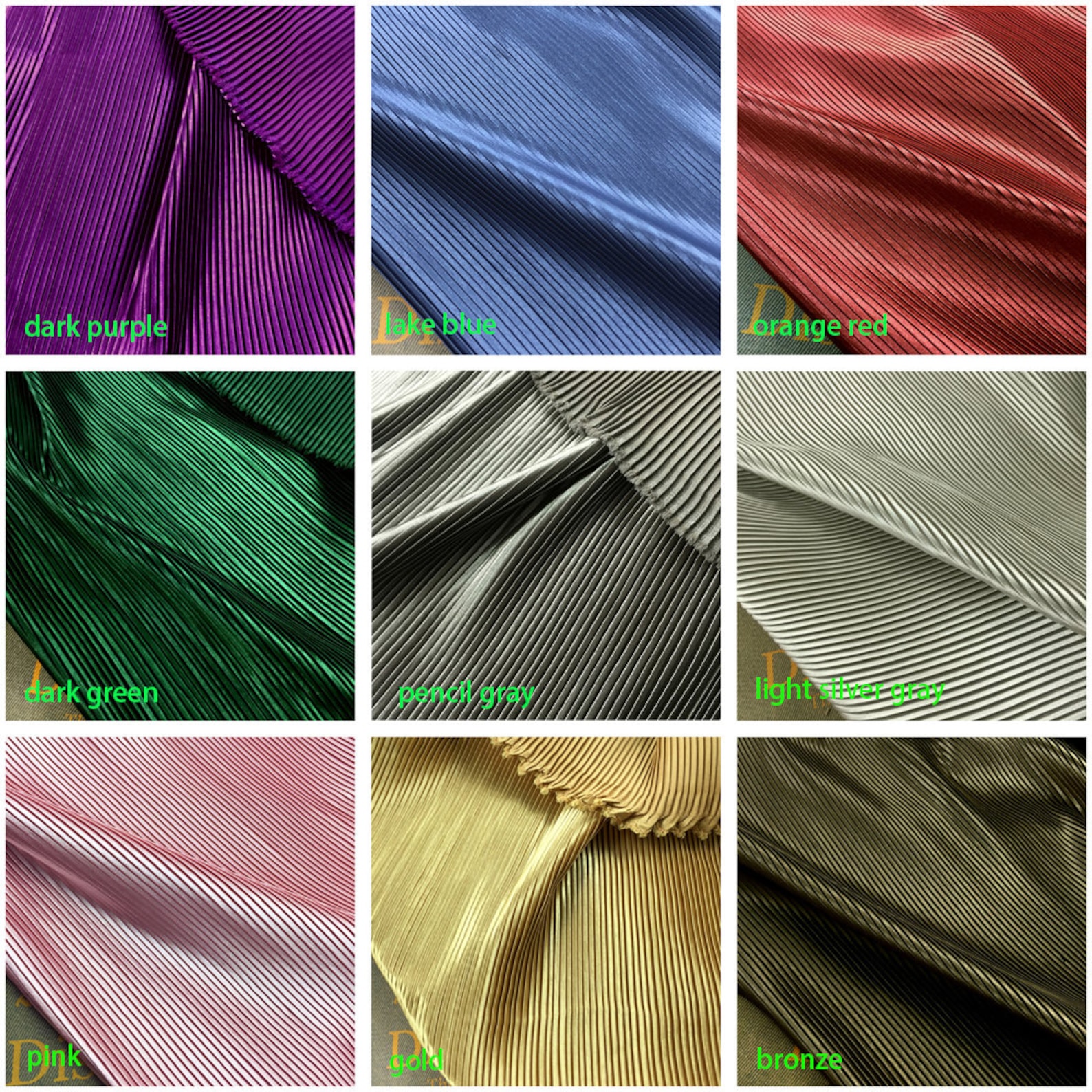 Pleated Fabric Line Texture Fine Stripe Accordion Faux Silk Satin ...