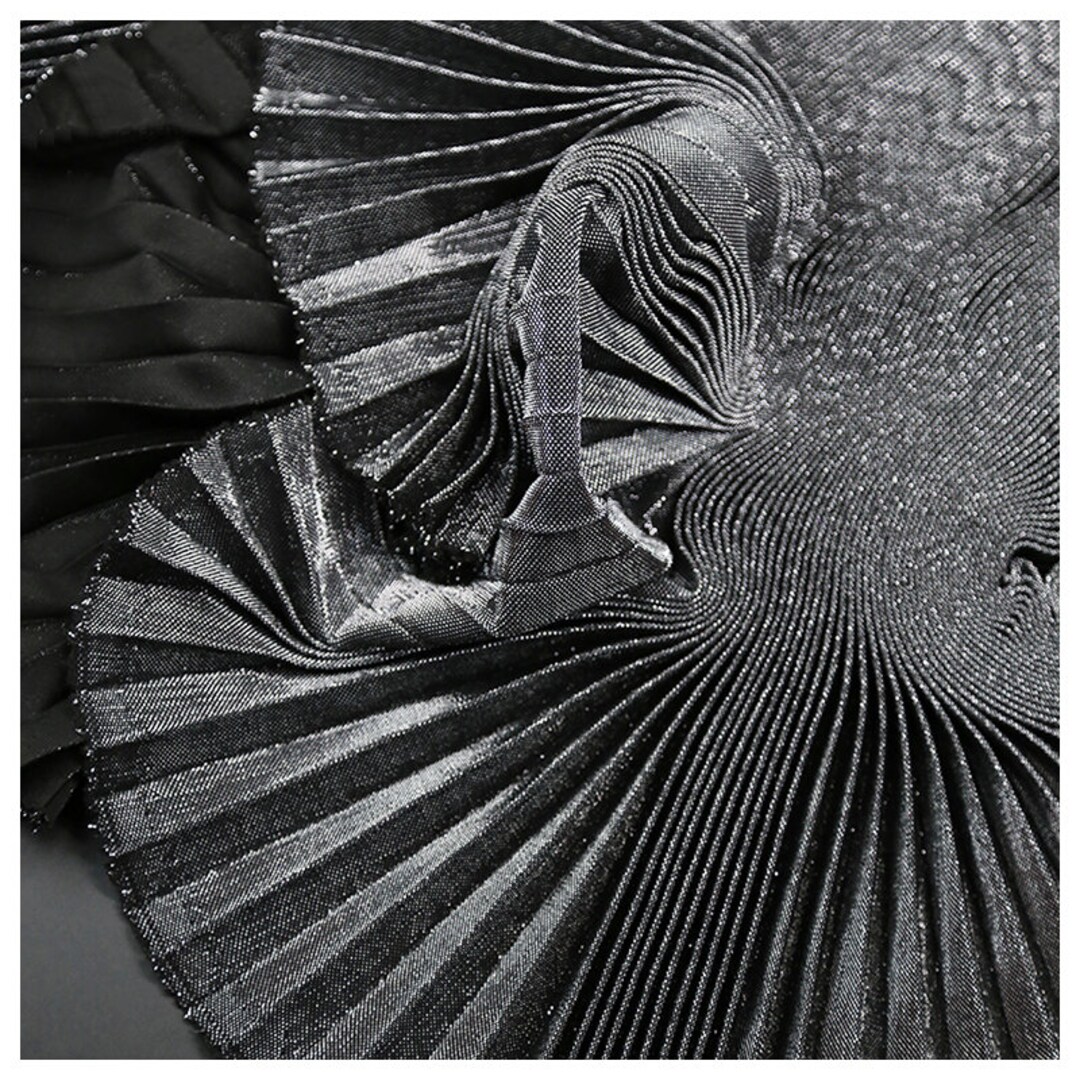 1 Meter Shiny Pleated Tulle Fabric Silver Gray Plisse Fabric Pleat Mesh ...