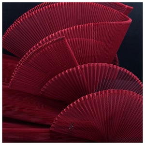 Wine Red Organ Pleated Hard Mesh Fabric Plisse Fabric Accordion ...