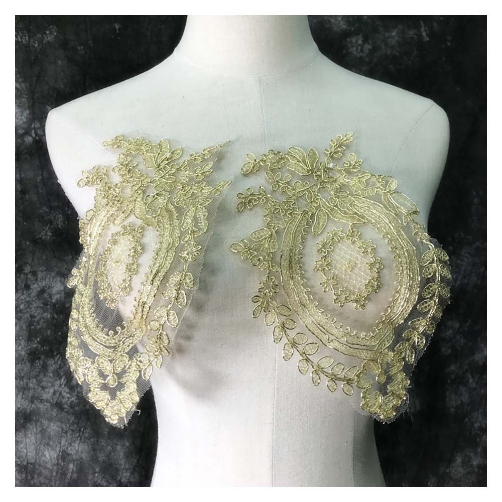 Gold Patches 10 PCS Bridal Wedding Embroidery Flower Appliques for ...