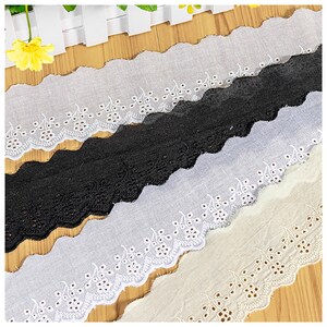10 Yards Eyelet Lace Trim Cotton Lace Ribbon Lace Fabric for Sewing ...