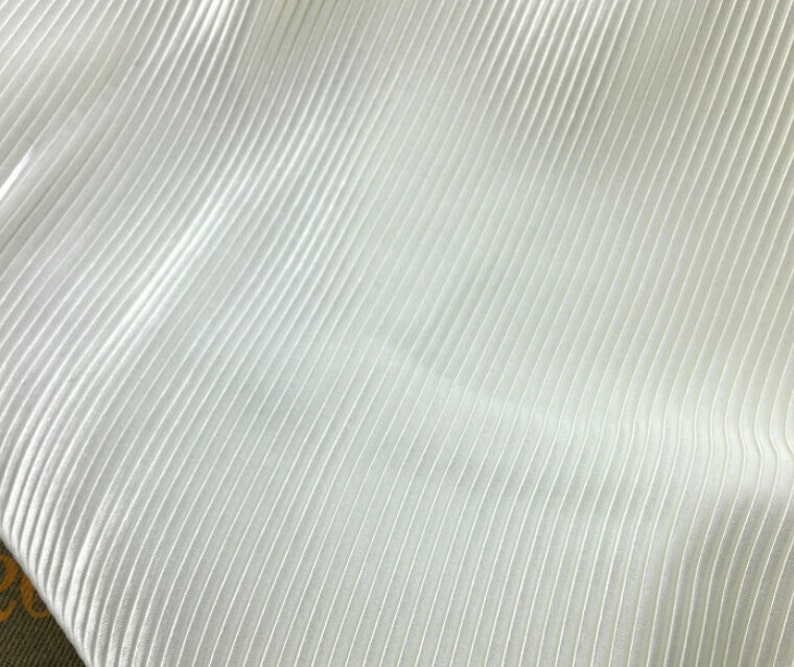 2 Meters 150cm 59.05" Width Ivory Fine Stripe Crumple Accordion Pleated ...
