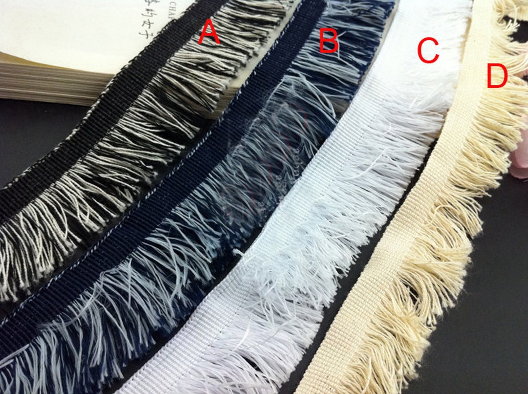 5 Yard Tassels Fringe Lace Trim Black/ivory/blue/white Ribbon 3cm-3.5cm ...