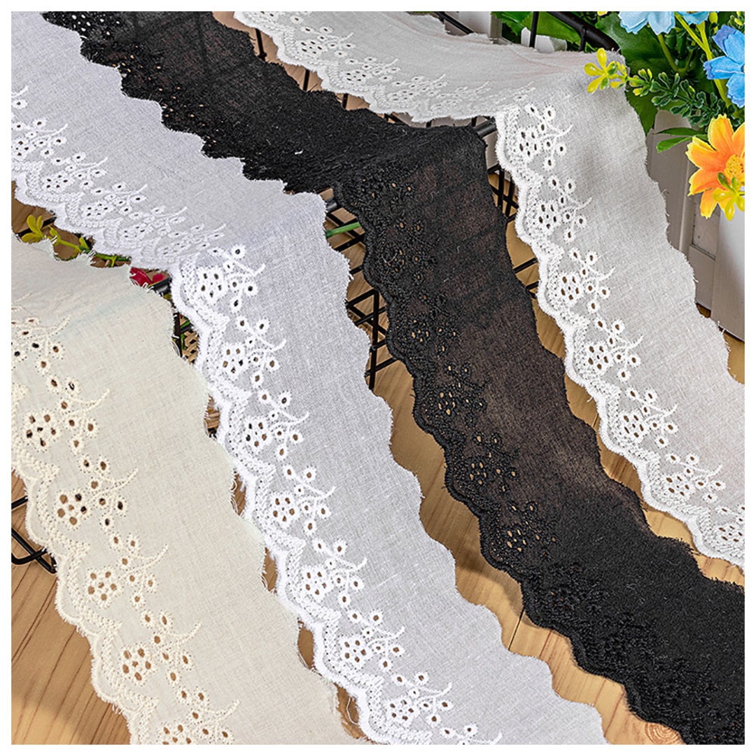 10 Yards Eyelet Lace Trim Cotton Lace Ribbon Lace Fabric for Sewing ...