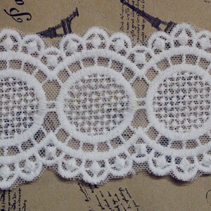 10 Yard 6cm 2.36" Wide Ivory Cotton Mesh Embroidery Lace Trim Ribbon ...