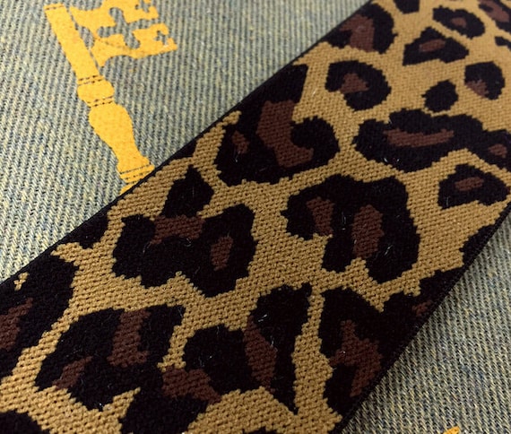 5 Meters 4.8cm 1.88 Wide Khaki Leopard Stretch Elastic | Etsy