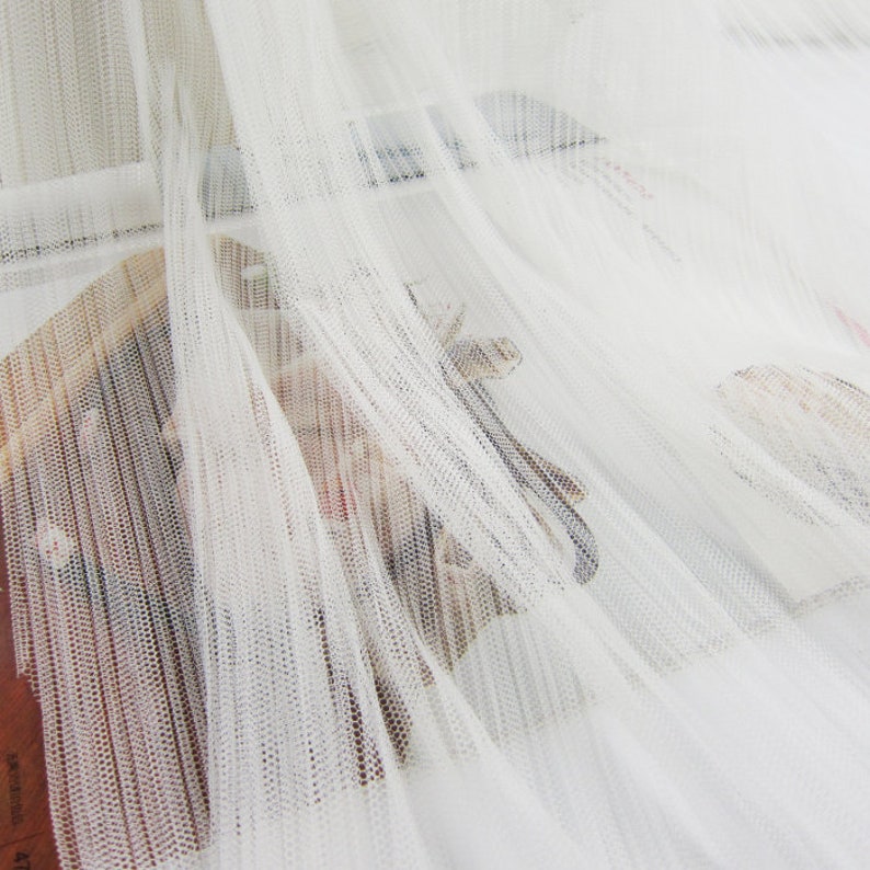 5 Meters 155CM 61" Wide White Pleated Mesh Tulle Fabric Wedding Dress ...