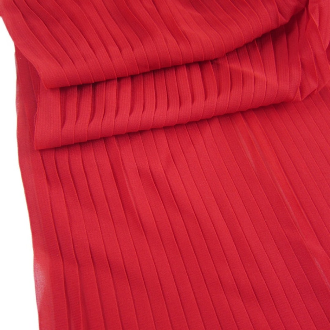 Red Pleated Pearl Chiffon Fabric Ruffled Cloth Dress Clothing Craft ...
