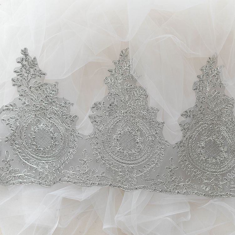 Gold Silver Lace Trim 3 Yard Multicolor Mesh Embroidery Ribbon | Etsy