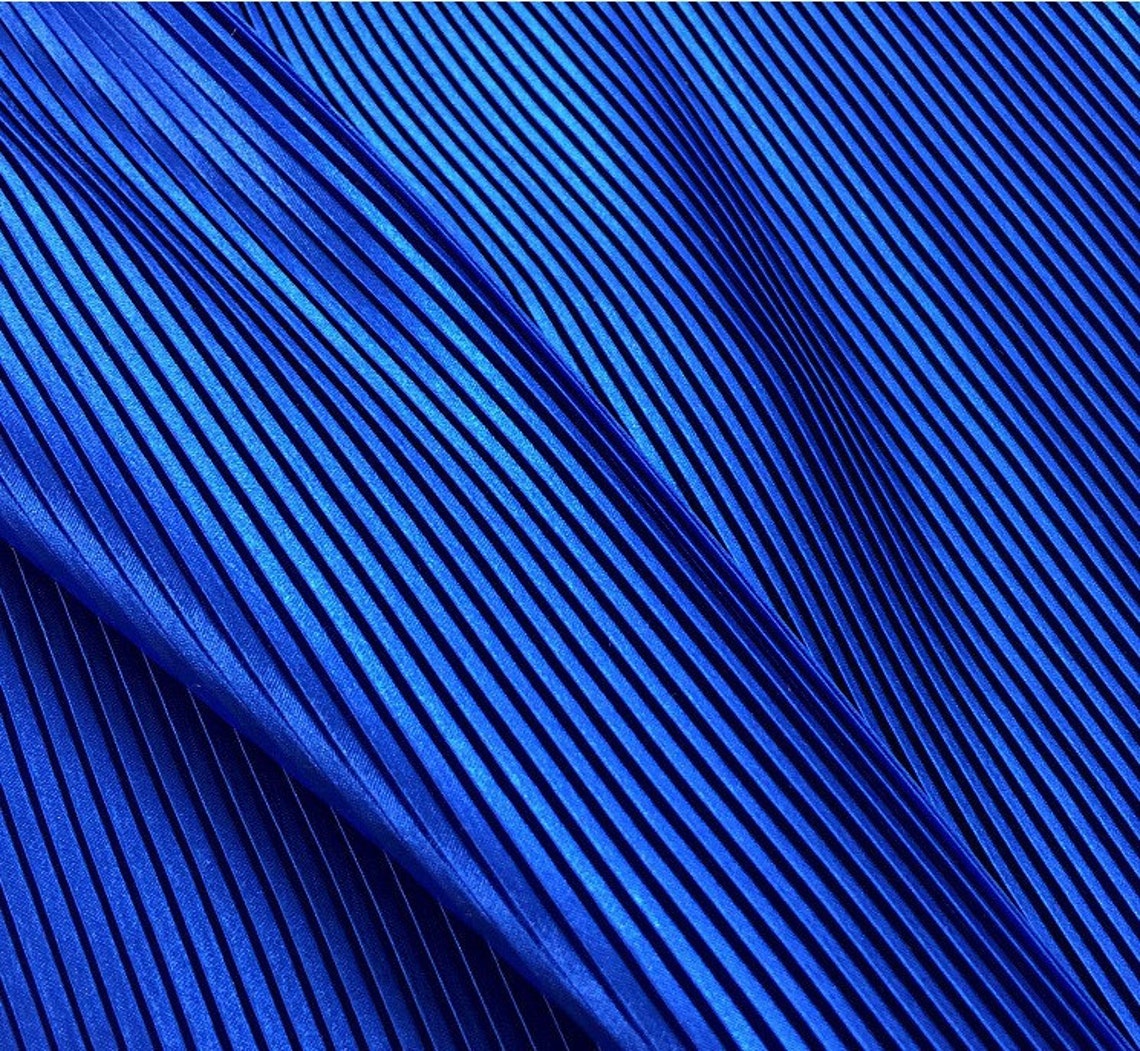 3 Meters 150cm 59.05" Width Royal Blue Small Stripe Accordion Pleated ...