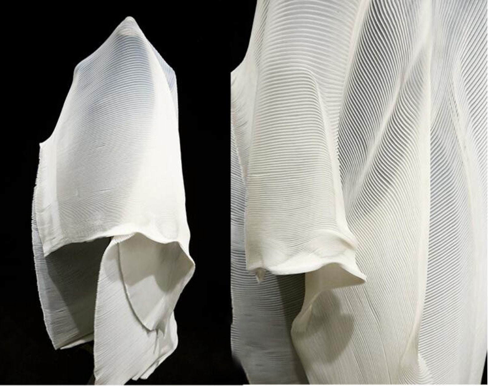 White Pleated Organza Fabric Plisse Fabric Accordion Crimping Wrinkle ...