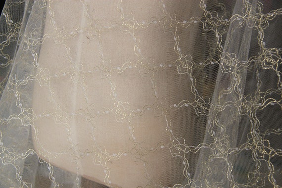 Lace Fabric 2 Yard Transparent Mesh Tulle Gauze Gold | Etsy