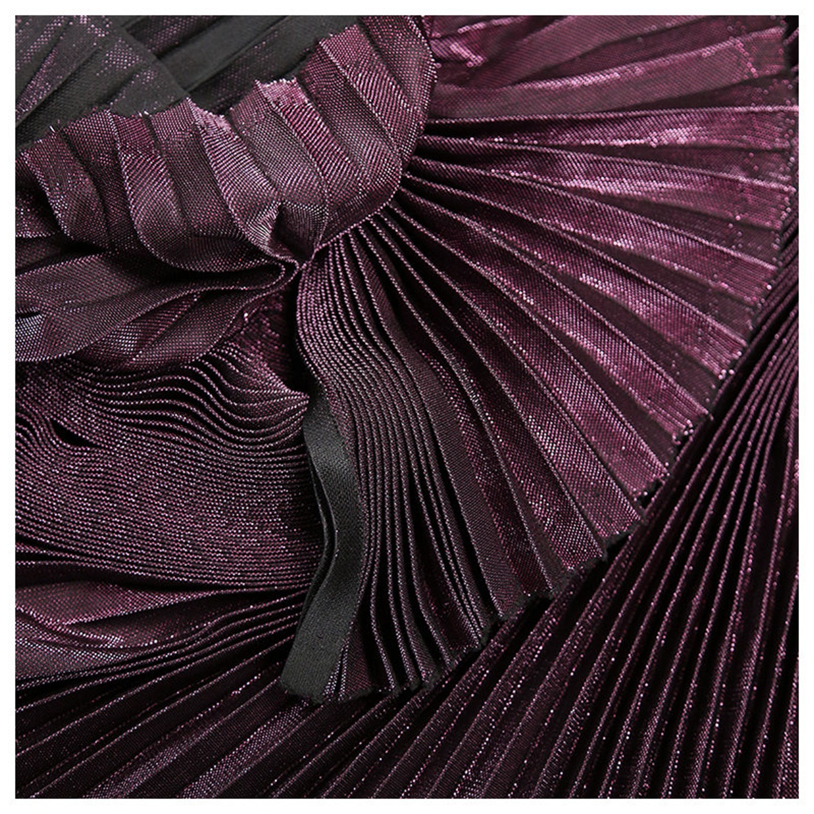 1 Meter Shiny Pleated Tulle Fabric Silver Gray Plisse Fabric Pleat Mesh ...
