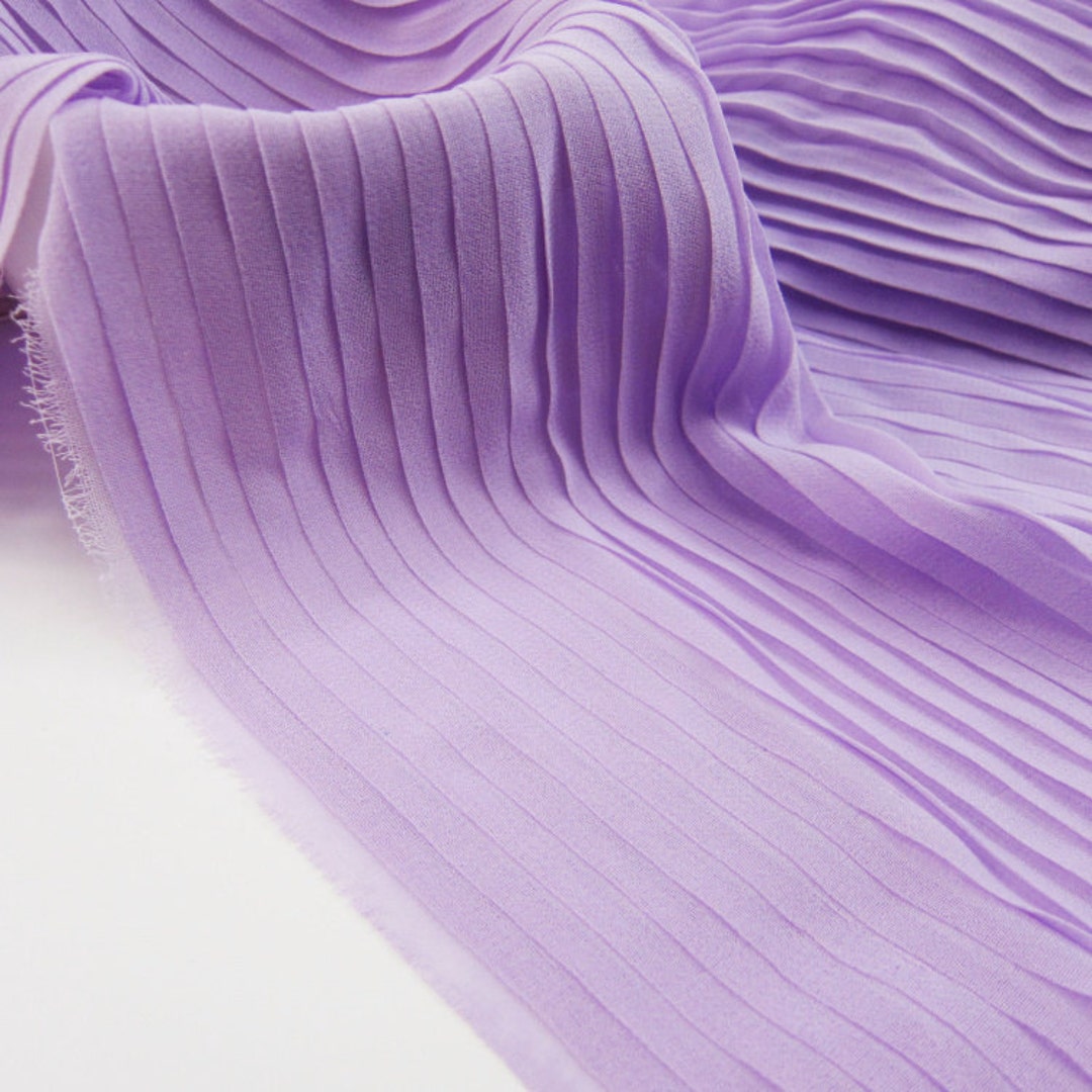 Lavender Purple Ruffled Pleated Chiffon Fabric Solid Dress Clothes ...