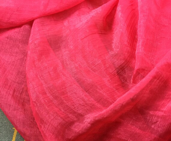 3 metros 150cm 59ancho sandía roja arrugada shot-seda - Etsy España
