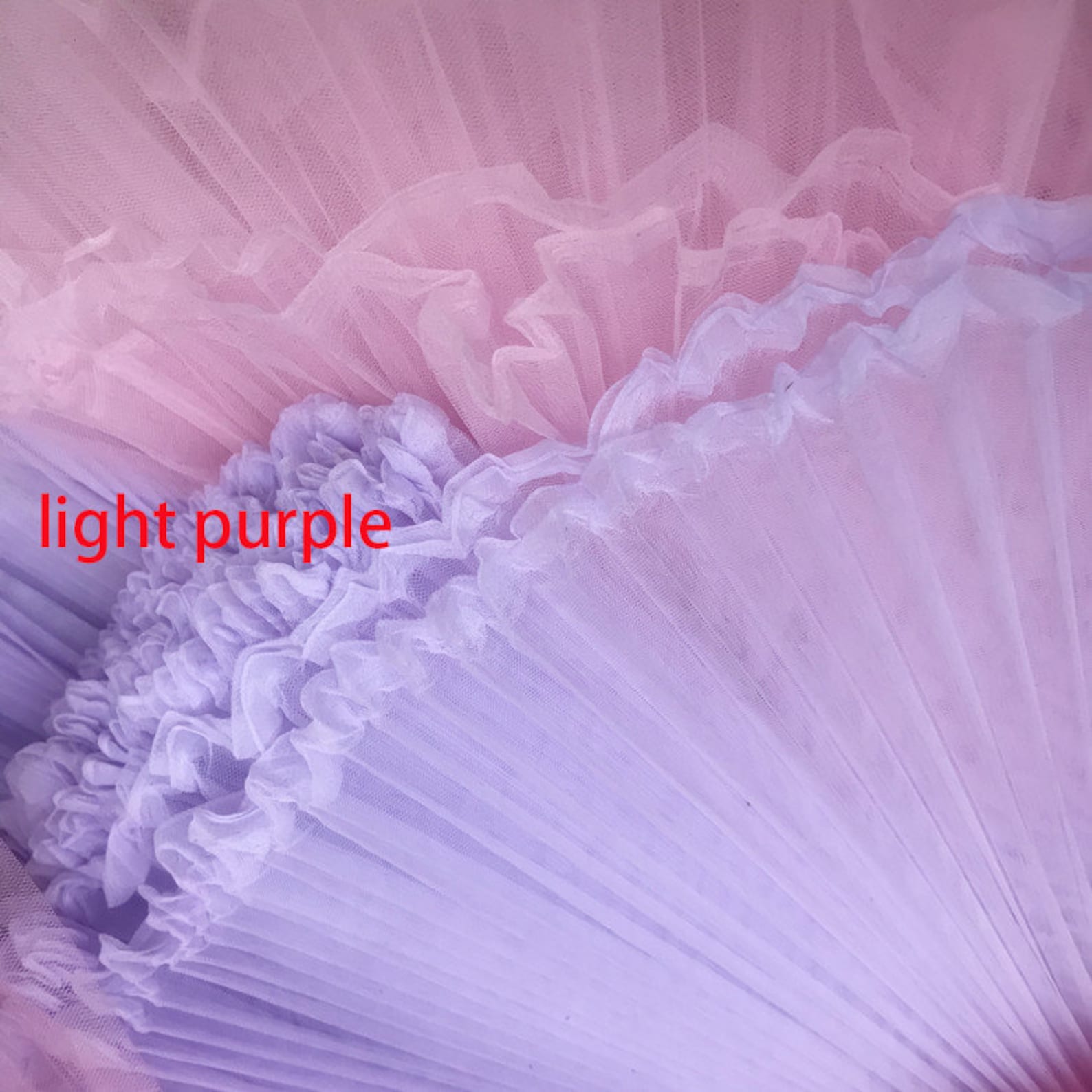2 Meters Light Purple Pleated Mesh Tulle Fabric Hard Net Stiff - Etsy