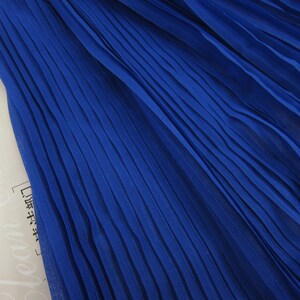 Royal Blue Ruffled Pleated Chiffon Fabric Solid Dress Clothes Materials ...