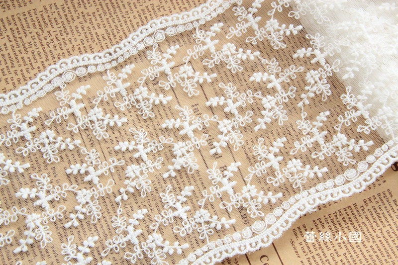 5 Yard 13cm 5.11 Wide Ivory Mesh Embroidery Lace Trim | Etsy