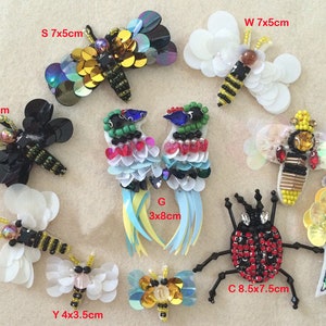 8-40pcs Rhinestones Beads Sequin Flower Swan Bee Appliques - Etsy