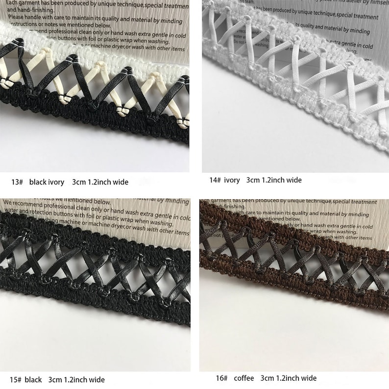Sewing Trims 5 Yard Black Ivory Silver Gold Brown Khaki PU | Etsy