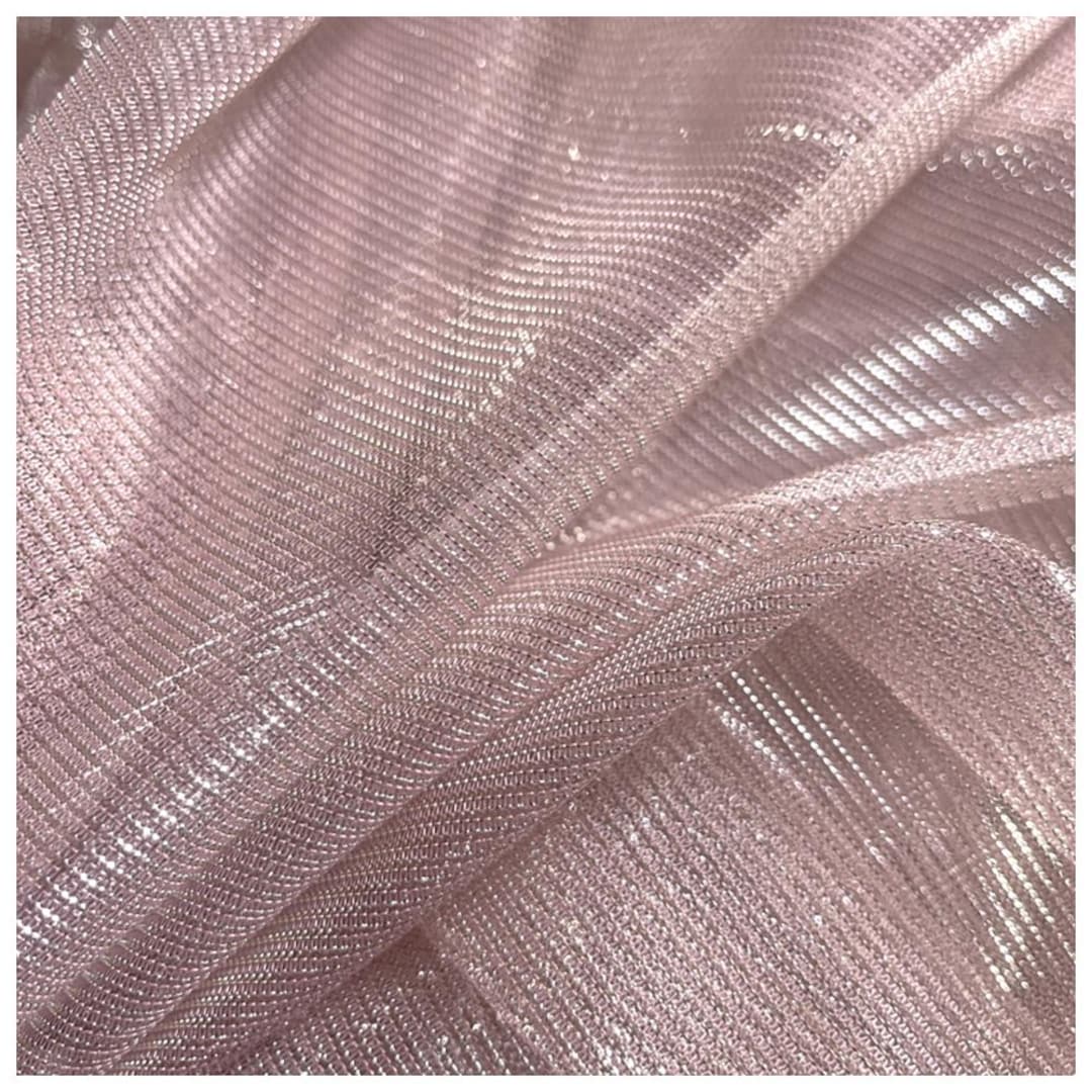 Lotus Pink Iridescent Shimmer Mesh Fabric Gauze Metallic Flashing Shiny ...