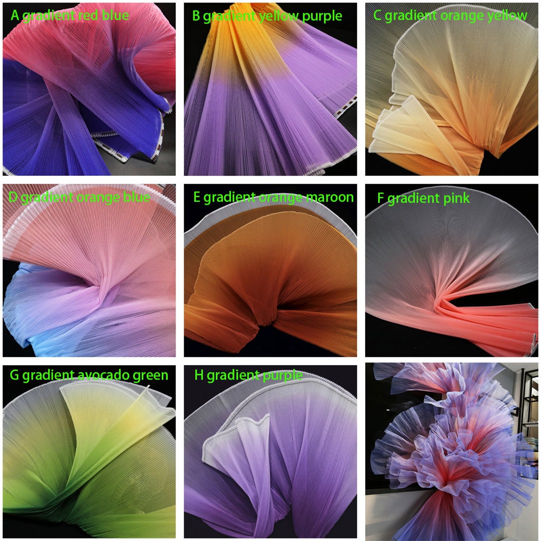 Gradient Organ Pleated Hard Mesh Fabric Plisse Fabric Accordion ...