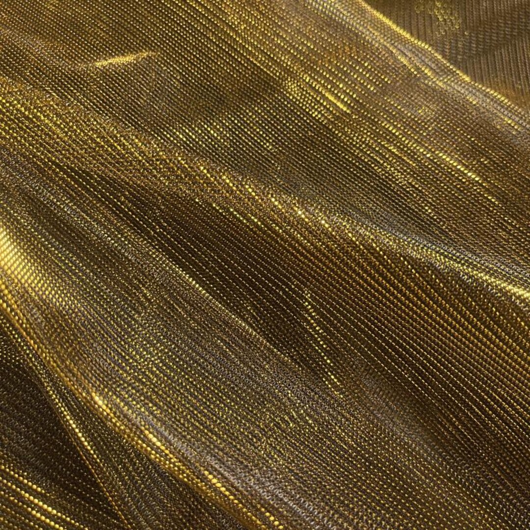 Gold Iridescent Shimmer Mesh Fabric Gauze Metallic Flashing Shiny ...