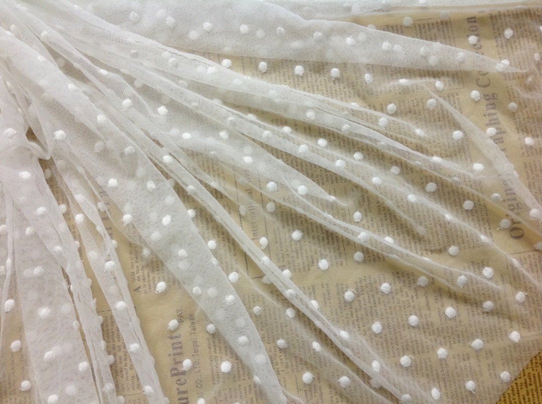 1 Yard Width 130cm 51.18" Ivory Soft Mesh Embroidered Lace Cloth DIY ...