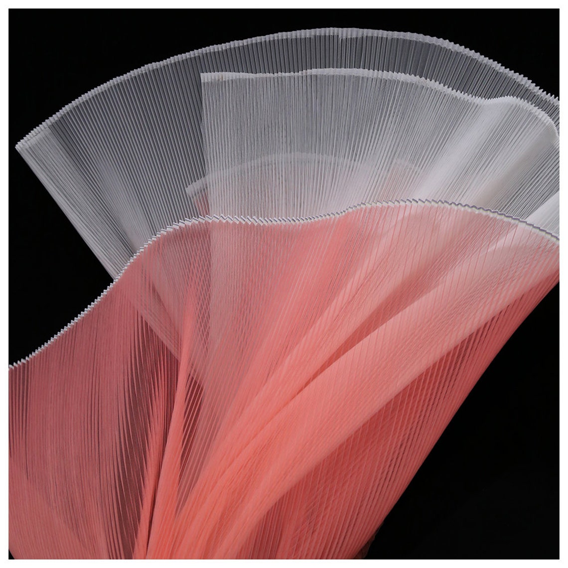 Pink Gradient Organ Pleated Hard Mesh Fabric Plisse Fabric Accordion ...