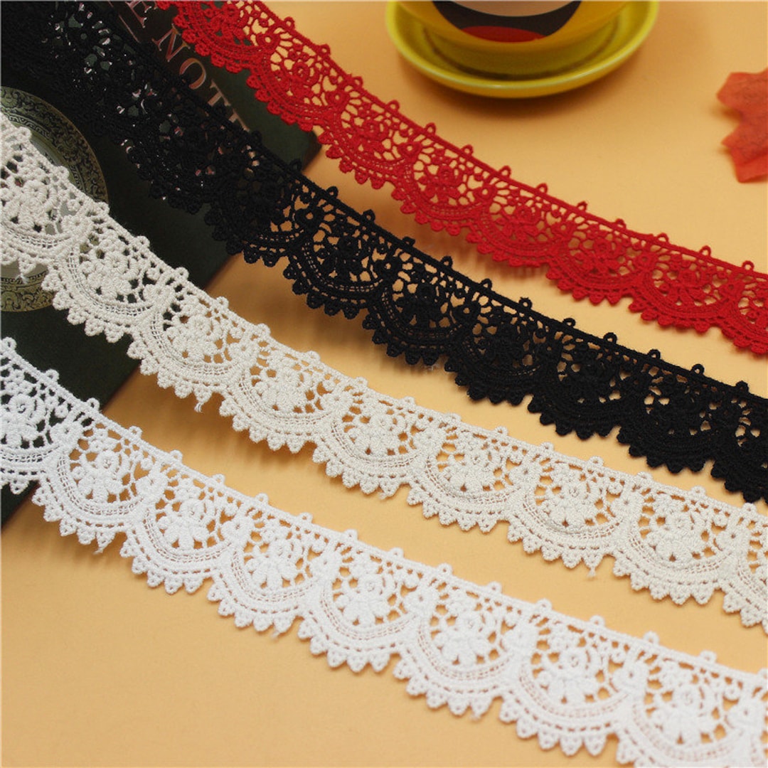 Cotton Lace Trims 10 Yard DIY Craft Delicate Ribbon Scallop Edge ...