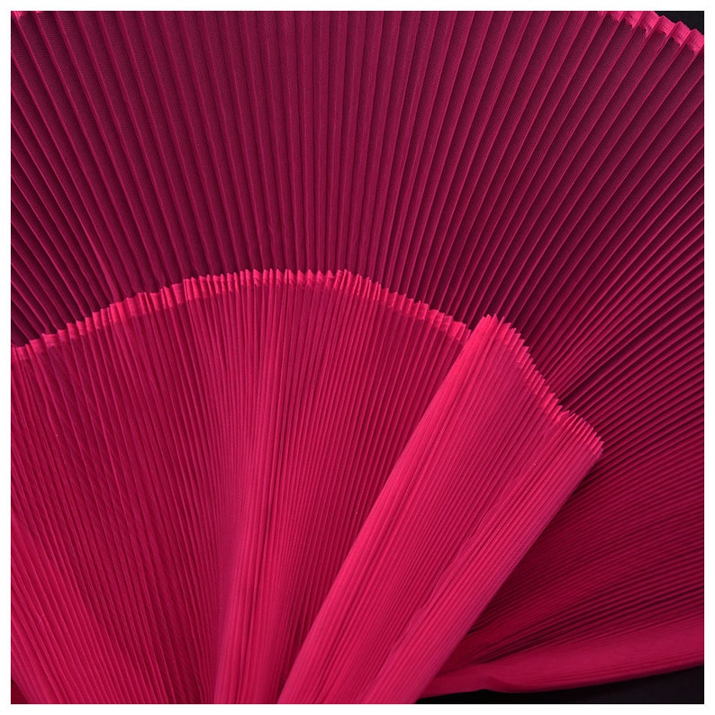 Rose Red Organ Pleated Hard Mesh Fabric Plisse Fabric Accordion ...