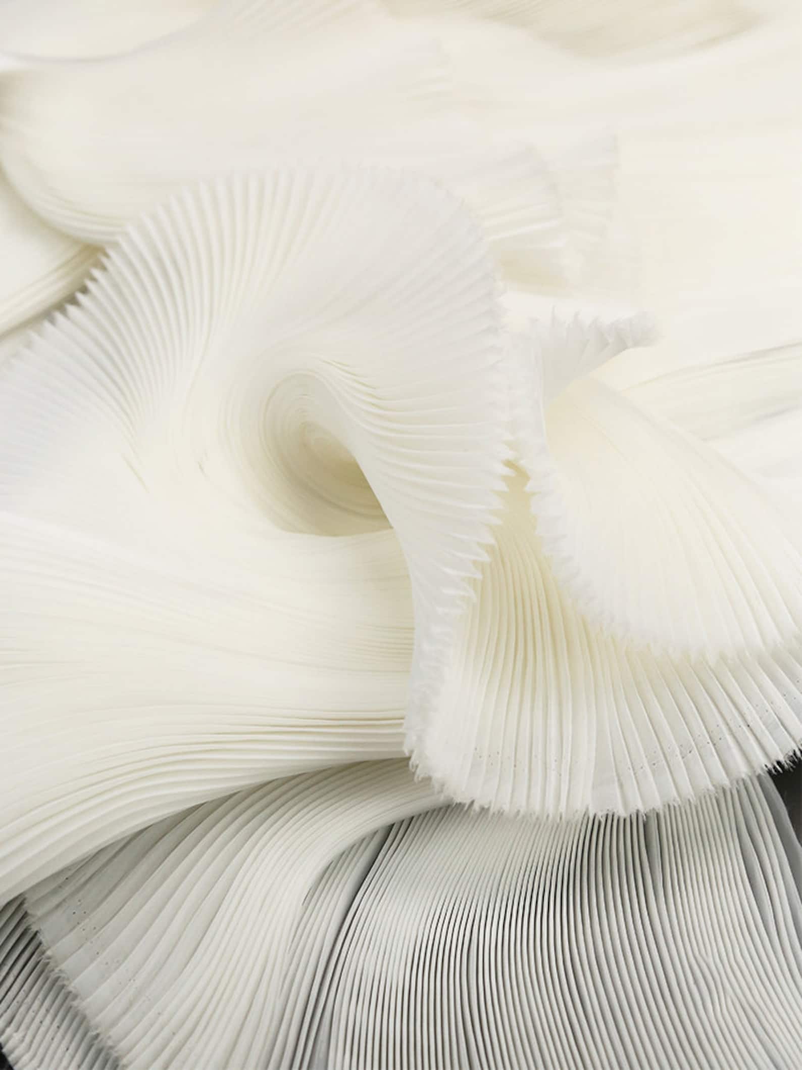White Pleated Organza Fabric Plisse Fabric Accordion Crimping Wrinkle ...