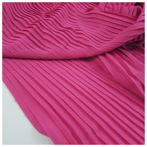 Red Pleated Pearl Chiffon Fabric Ruffled Cloth Dress Clothing Craft ...