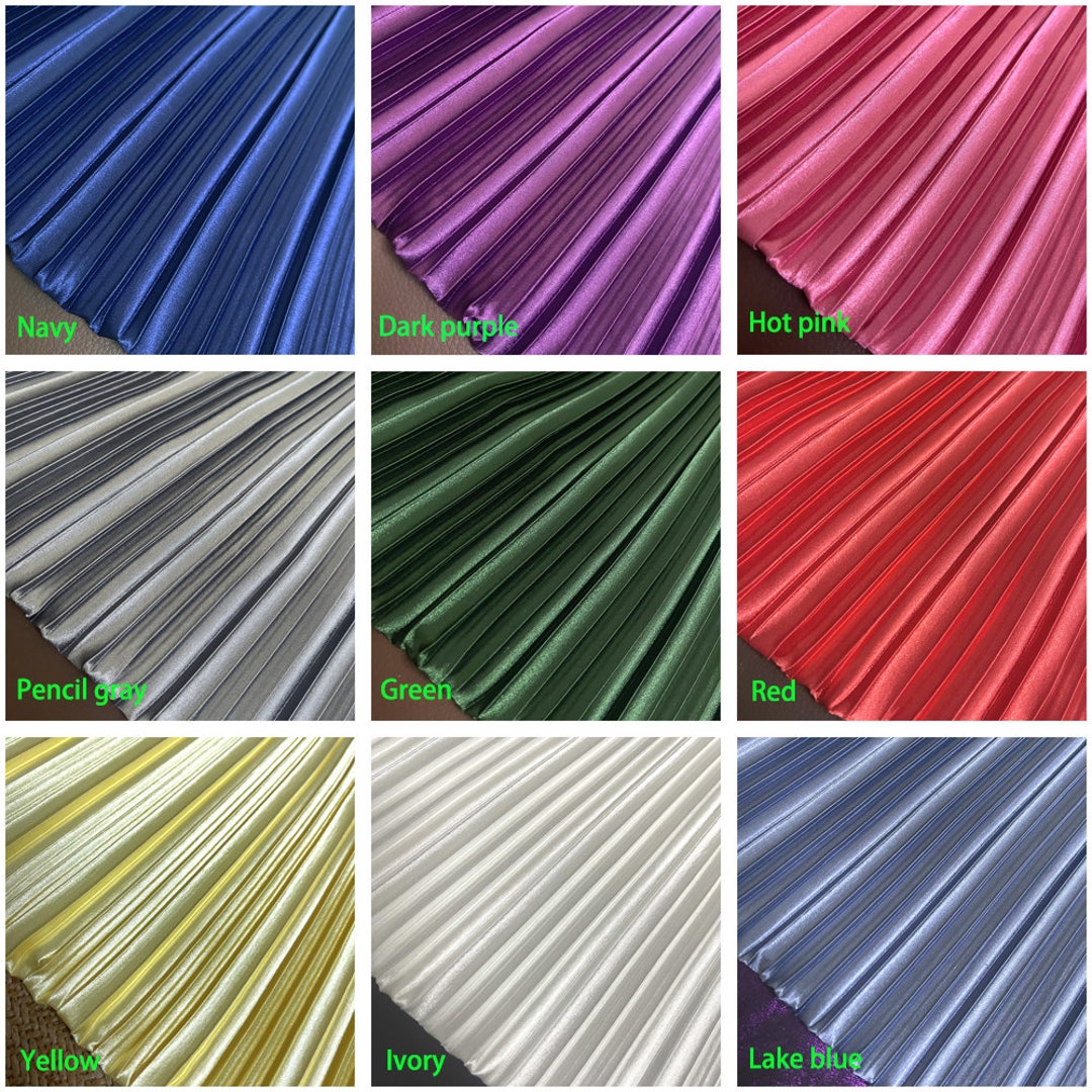 Multicolor Satin Pleated Fabric Line Texture Stripe Accordion Plisse ...