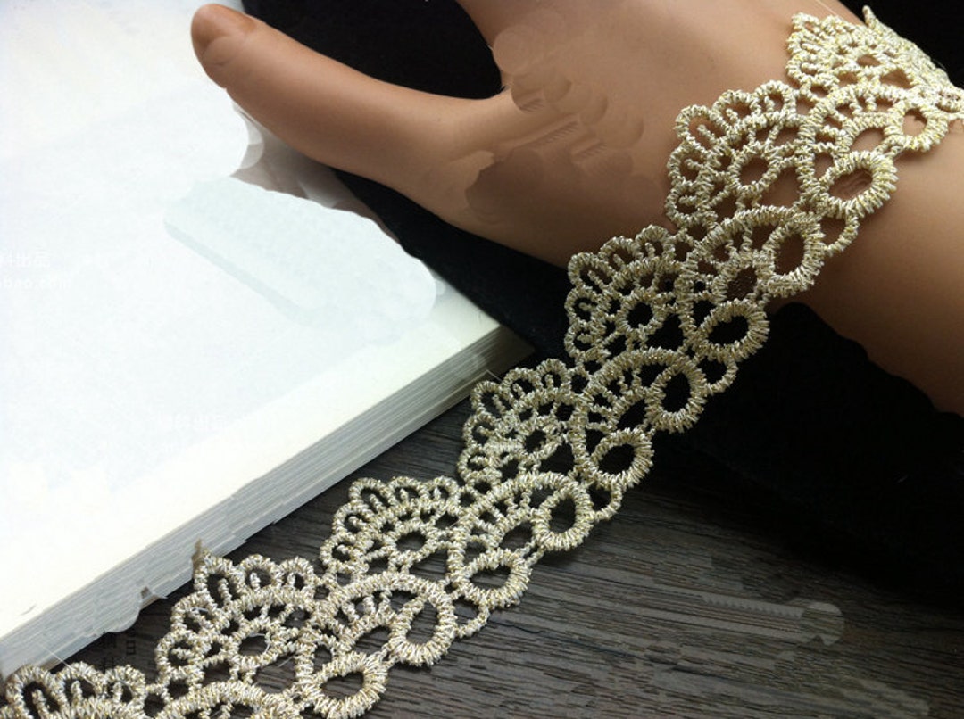 10 Yard 3cm 1.18" Wide Gold Embroidery Tapes Lace Trim Ribbon ML144 - Etsy